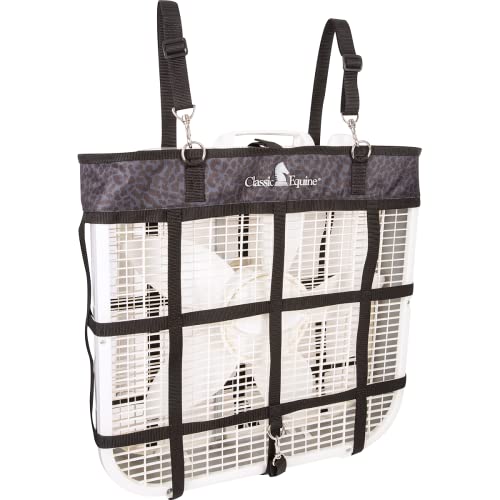 Classic Equine Box Fan Bag, Black Leopard