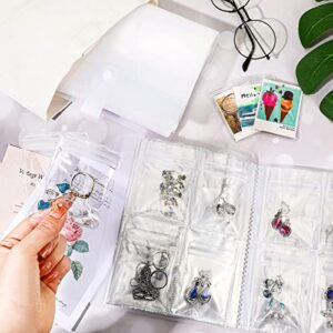 2 Pcs Transparent Jewelry Organizer Book Travel Jewelry Storage Book Portable Jewelry Album with Clear PVC Bag for Earring Stud Ring Card Photos (160 x 2 Card Slots and 100 PVC Bags)