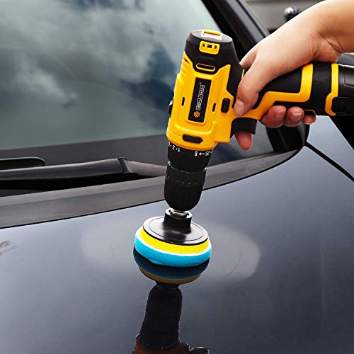 Kshineni Buffing Pads 3 Inch Car Buffer Pad, Drill Polishing Kit,Car Polisher Pads Kit Sponge Pads Car Foam Drill for Car Polishing,Sanding,Waxing,Sealing Glaze