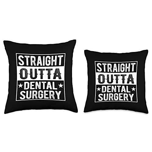 Straight Outta Dental Surgery Get Well Soon Straight Outta Dental Surgery Throw Pillow, 16x16, Multicolor