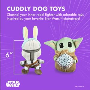 STAR WARS 2PC Easter 6" Mandalorian & Grogu Squeaker Pet Toys |Set of Two Plush Squeaker Easter Pet Toys | Pair Toys for Dogs Easter Stuffed Mandalorian & The Chil