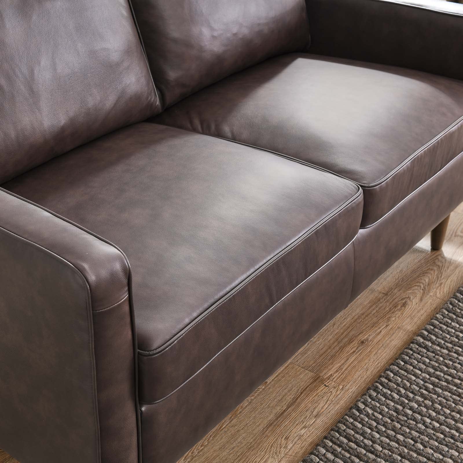 Modway Impart Upholstered Leather, Loveseat, Brown