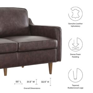 Modway Impart Upholstered Leather, Loveseat, Brown