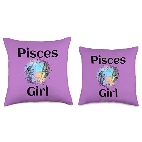 Pisces Gifts For Her Pisces February March Birthdays Fish Zodiac Sign Throw Pillow, 18x18, Multicolor