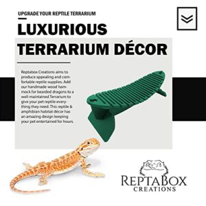 Reaptabox Creations Wood Hammock for Reptile Hide - Bearded Dragon Hammock - Premium Plywood Reptile Supplies - Available in 6 Colors – (22" L x 7.5" H)