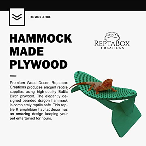 Reaptabox Creations Wood Hammock for Reptile Hide - Bearded Dragon Hammock - Premium Plywood Reptile Supplies - Available in 6 Colors – (22" L x 7.5" H)