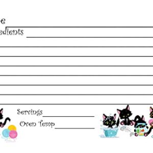 Frisky Felines Recipe Card (40) Funny Cats Cooking Recipes Black Cats Kittens