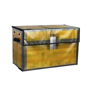 paladone minecraft storage box, pixelated treasure chest, closet organizer, storage bins for toys, toy box for boys, kids toy storage bins