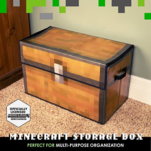 Paladone Minecraft Storage Box, Pixelated Treasure Chest, Closet Organizer, Storage Bins for Toys, Toy Box for Boys, Kids Toy Storage Bins