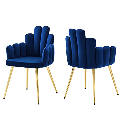 Modway Viceroy Dining Chairs, Gold Navy