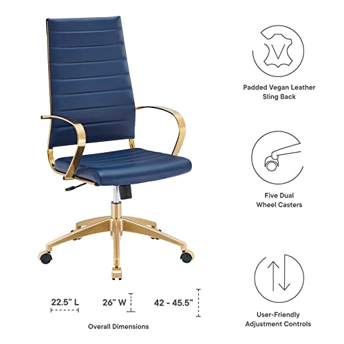 Modway Jive Office Chair, Gold Navy