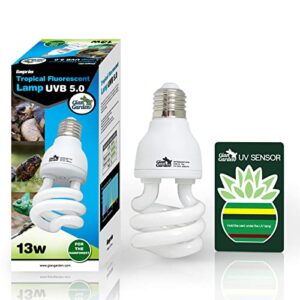 protover uva uvb reptile light 5.0, tropical amphibian compact fluorescent lamp , bearded dragon tank accessories, uvb light bulb for reptiles, chameleon, lizards, slider, tortise, frog, snake. (13w