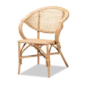 Baxton Studio Varick Modern Brown Finished Rattan Dining Chair