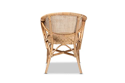 Baxton Studio Varick Modern Brown Finished Rattan Dining Chair