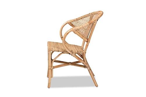 Baxton Studio Varick Modern Brown Finished Rattan Dining Chair