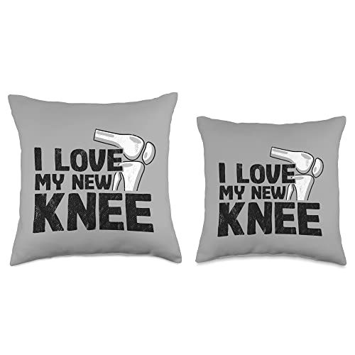 Knee Replacement Surgery Gifts Men Women Surgery Replacement Get Well I Love My New Knee Throw Pillow, 16x16, Multicolor