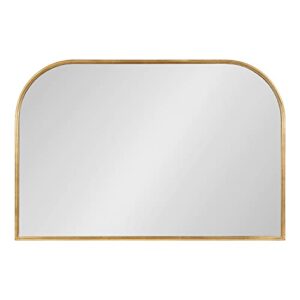 Kate and Laurel Caskill Modern Arched Wall Mirror, 36 x 24. Gold, Decorative Wide Midcentury Mirror for Wall Decor with Wide Arched Frame