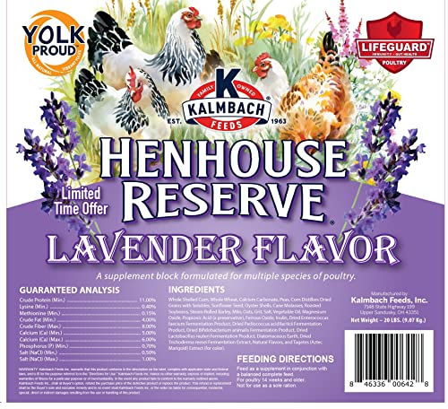 Kalmbach Feeds Henhouse Reserve Lavender Flavored Treat Block for Chickens, 20 lb