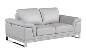 blackjack furniture weston collection italian leather living room, den loveseat, light gray