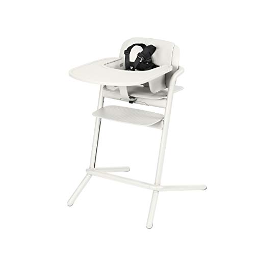 CYBEX LEMO High Chair System, Grows with Child up to 209 lbs, One-Hand Height and Depth Adjustment, Anti-Tip Wheels Safety Feature - Porcelain White