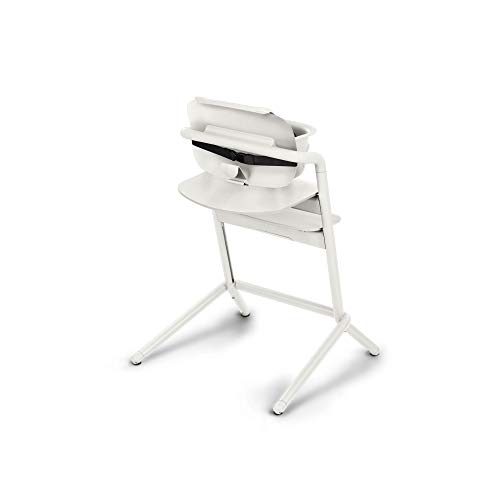 CYBEX LEMO High Chair System, Grows with Child up to 209 lbs, One-Hand Height and Depth Adjustment, Anti-Tip Wheels Safety Feature - Porcelain White