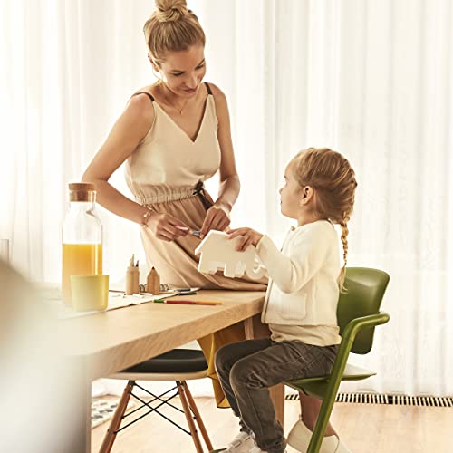 CYBEX LEMO High Chair System, Grows with Child up to 209 lbs, One-Hand Height and Depth Adjustment, Anti-Tip Wheels Safety Feature - Porcelain White