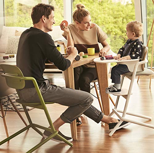 CYBEX LEMO High Chair System, Grows with Child up to 209 lbs, One-Hand Height and Depth Adjustment, Anti-Tip Wheels Safety Feature - Porcelain White