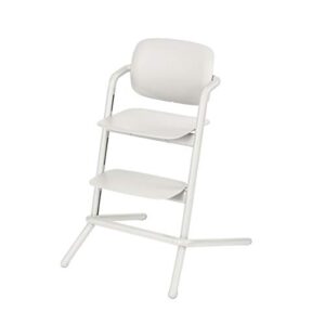 CYBEX LEMO High Chair System, Grows with Child up to 209 lbs, One-Hand Height and Depth Adjustment, Anti-Tip Wheels Safety Feature - Porcelain White