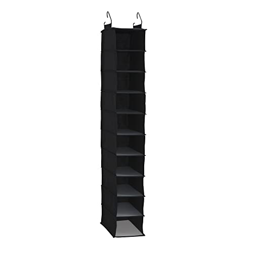 Household Essentials Black 10 Shelf Hanging Closet Organizer