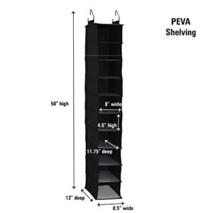 Household Essentials Black 10 Shelf Hanging Closet Organizer