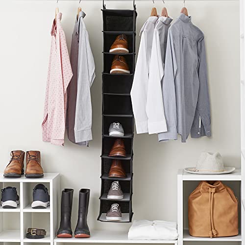 Household Essentials Black 10 Shelf Hanging Closet Organizer