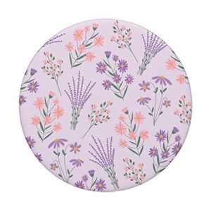 Purple Lavender Flower Botanical Floral Aesthetic Pastel PopSockets Swappable PopGrip