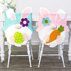 Easter Chair Covers - Festive Decoration for Back of Dining Chairs - Gnomes