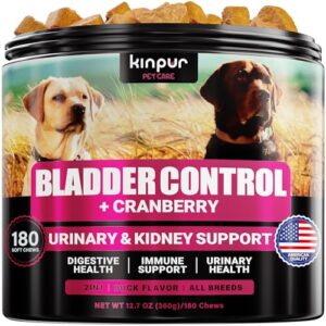 180 cranberry chews - dog cranberry supplement - natural aid for urinary tract, bladder, kidney health - immune support for dogs of all ages and breeds - american quality - duck flavor