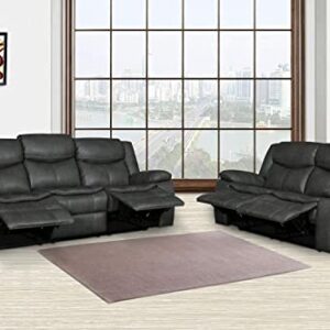 Blackjack Furniture Marsden Modern Leather Air Reclining Living Room Loveseat, Gray