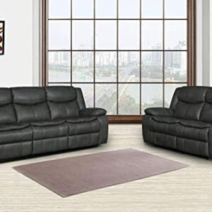 Blackjack Furniture Marsden Modern Leather Air Reclining Living Room Loveseat, Gray