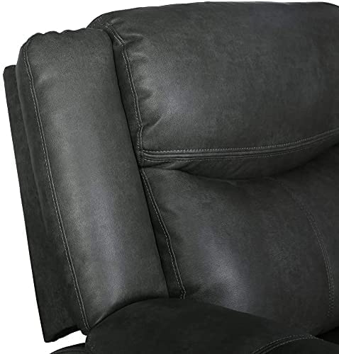 Blackjack Furniture Marsden Modern Leather Air Reclining Living Room Loveseat, Gray