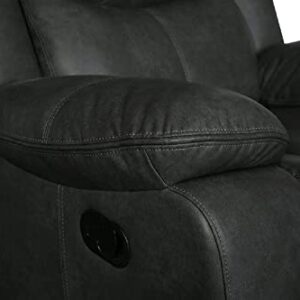 Blackjack Furniture Marsden Modern Leather Air Reclining Living Room Loveseat, Gray