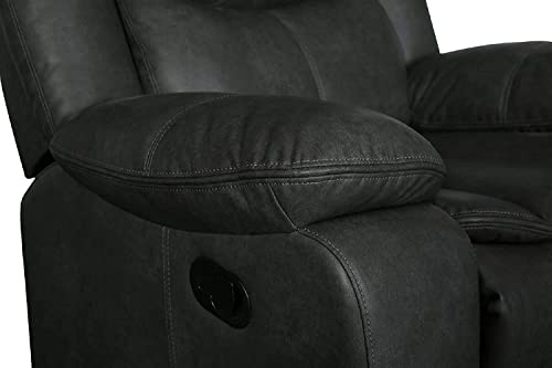 Blackjack Furniture Marsden Modern Leather Air Reclining Living Room Loveseat, Gray