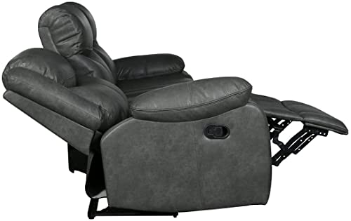 Blackjack Furniture Marsden Modern Leather Air Reclining Living Room Loveseat, Gray