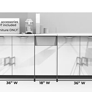 BREAKtime Buffet Sideboard Kitchen Break Room Lunch Coffee Kitchenette Model 8007 3 pc Espresso – Factory Assembled (Furniture Items Purchase ONLY)