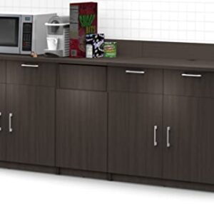 BREAKtime Buffet Sideboard Kitchen Break Room Lunch Coffee Kitchenette Model 8007 3 pc Espresso – Factory Assembled (Furniture Items Purchase ONLY)