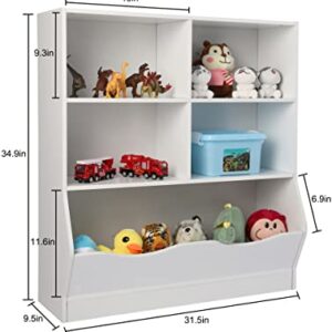 TOYMATE Toy Organizers and Storage, Kids Bookshelf and Bookcase for Playroom, Bedroom, Reading Nook, Toddler's Room, Nursery