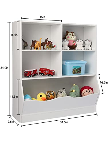 TOYMATE Toy Organizers and Storage, Kids Bookshelf and Bookcase for Playroom, Bedroom, Reading Nook, Toddler's Room, Nursery