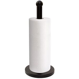 angeory paper towel holder black paper towel holder countertop paper towel holder stand with heavy duty base stainless steel paper towel holder kitchen standing paper towel roll holders, matte black