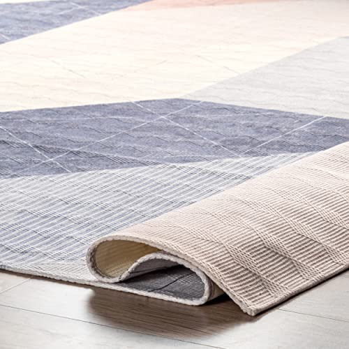 nuLOOM Afton Modern Diamond Machine Washable Area Rug, 8x10, Beige