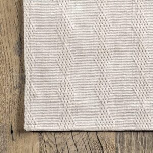 nuLOOM Afton Modern Diamond Machine Washable Area Rug, 8x10, Beige