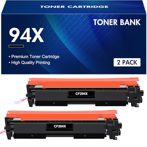 Toner Bank Compatible 94X Toner Cartridge Replacement for HP 94X CF294X 94A CF294A for HP Pro MFP M118dw M148dw M148fdw 148dw 118dw 148fdw M118 M148 Printer Ink High Yield (Black, 2-Pack)