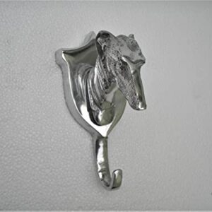 Greyhound Dog Head Metal Wall Mount Hooks Sculpture Lot of 2 Pieces Greyhound Dog Sculpture Unique Figurine Statue Wall Mount Hooks for Home | Office Decorations by INDIAART12