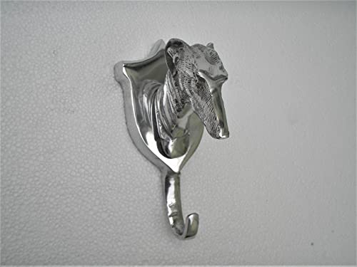 Greyhound Dog Head Metal Wall Mount Hooks Sculpture Lot of 2 Pieces Greyhound Dog Sculpture Unique Figurine Statue Wall Mount Hooks for Home | Office Decorations by INDIAART12